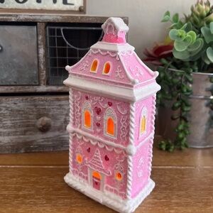 Accents | Brand New Pink Glitter Light Up Gingerbread House | Poshmark